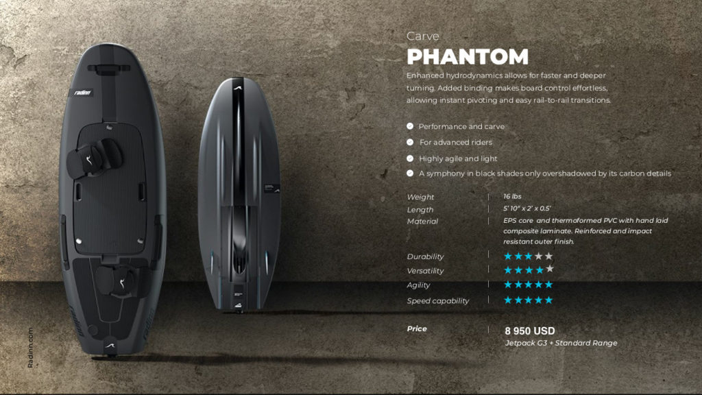 Radinn Carve Electric Jetboard - Electric Surf Sports